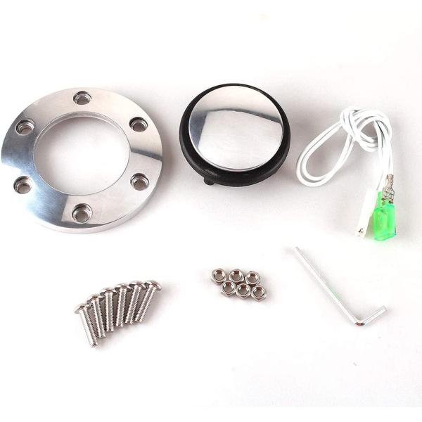 商品名Top10 レーシングホーン ボタンとボルトキットセット 380mm 15インチ グラントクラシック ノスタルジア スタイル 木目 ハンドル スロット付き 3スポークハンドル (ホーンボタンとボルトキットセット)Top10 Racin...