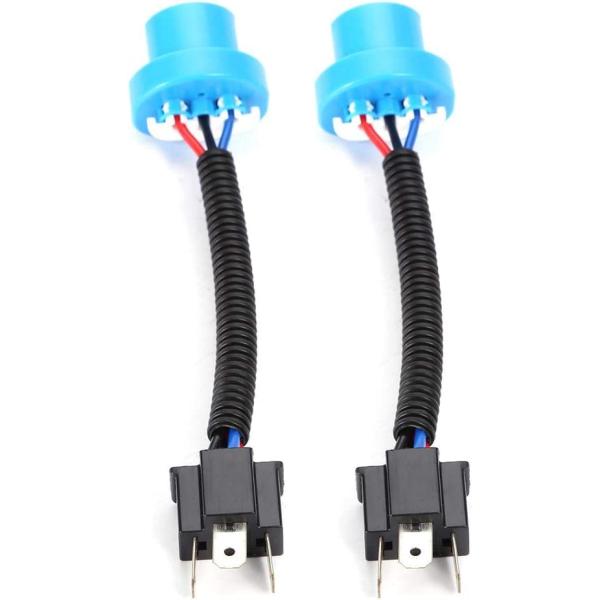 商品名Qiilu Wiring Harness Headlights Wire Sockets, 2Pcs 9007 Male to H4 Female Plug Headlight Conversion Cable Wire Connec...