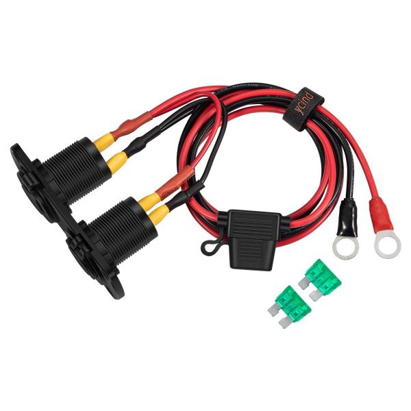 商品名DIY Series YCIND Female Cigarette Lighter Socket Dual USB Charging Power Outlet Heavy Duty 30A Fuse 12V Car Truck Boa...