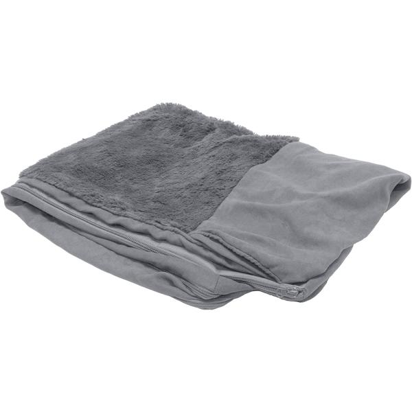 商品名Furhaven Replacement Pet Bed Cover - Sofa-Style Plush Fur and Suede Couch Washable Dog Bed Cover, Gray, Smallブランド：Fur...