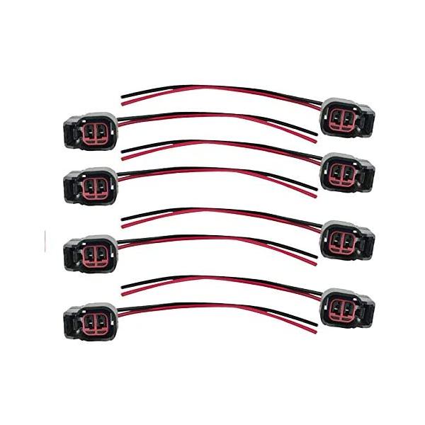 商品名燃料インジェクターコネクター EV6 EV14 USCAR ピッグテールハーネス ソケットプラグワイヤー LS2 LS3 LS7 GM フォード ダッジ ジープ マスタング 車両 ボッシュ用 8個(8pcs) Fuel Injecto...