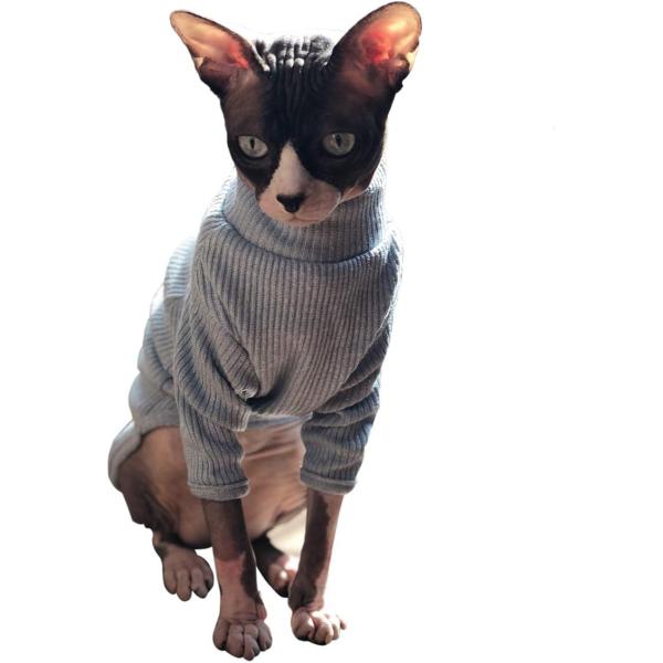 商品名Bonaweite Sphynx Cat Clothes, Cat Sweaters for Cats Only, Turtleneck Sphynx Cat Sweaters, Cat Clothes for Cats Only, ...