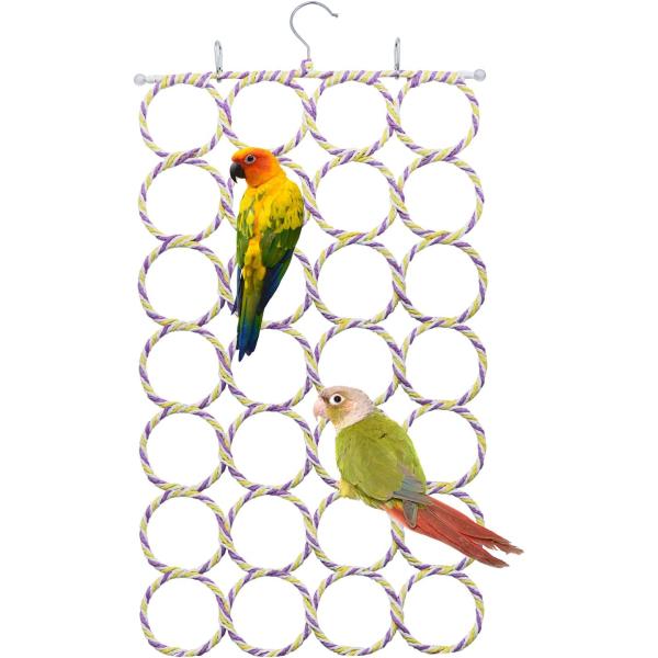 商品名Bird Rope Climbing Net Parrot Swing Hanging Toy for Parakeet Cockatiel Cockatoo Conure African Grey Macaw (Random Col...