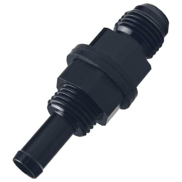 商品名Dewhel -6AN オスフレア バルクヘッド 5/16 ホース バーブ 燃料 タンク 継手 アルミニウム AN6 ブラック DE-8330Dewhel -6AN Male Flare Bulkhead To 5/16 Hose B...