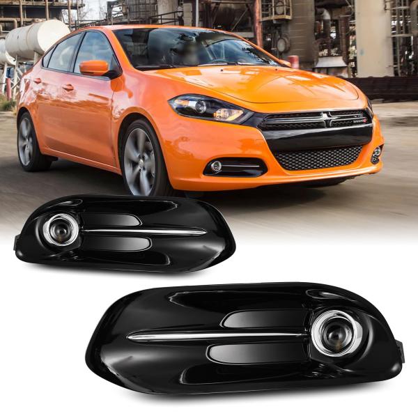 商品名: フォグライト 13-16 Dodge Dart 電球付き H11 12V55W オートフリー フォグランプ アセンブリ 配線キット&amp;スイッチ付属 1ペア (クリアレンズ) AUTOFREE Fog Lights for 1...