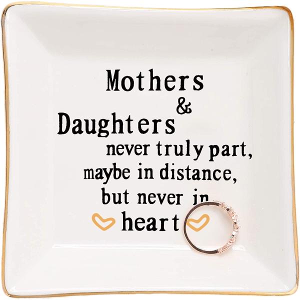 商品名Mother Gifts From Daughter Ring Trinket Dish-Mothers and Daughters Never Truly Apart, Maybe in Distance But Never in ...