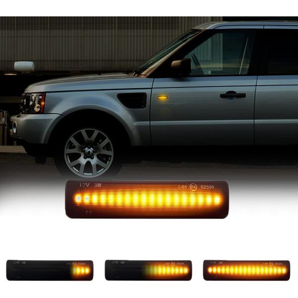 商品名Gempro 2Pcs LED Front Fender Side Marker Light Turn Signal Lamp Assembly Replacement for Range Rover Sport LR3 LR4 Di...