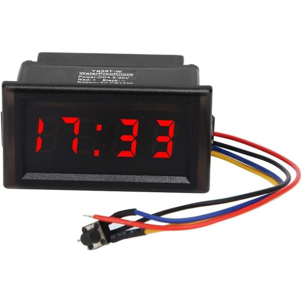 商品名Acouto 多機能電子クロック DC 4.5-30V ABS 防水 防塵 車 自動 電子 日付 時刻 時計 LED デジタル ディスプレイ 車 トラック用 (レッド)Car Clock Dashboard Multi-Functio...
