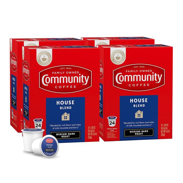 商品名Community Coffee House Blend 96 Count Coffee Pods, Medium Dark Roast, Compatible with Keurig 2.0 K-Cup Brewersブランド：Co...