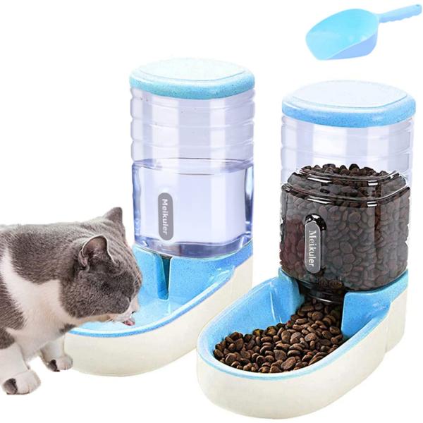 商品名Meikuler Pets Auto Feeder 3.8L,Food Feeder and Water Dispenser Set for Small &amp; Big Dogs Cats and Pets Animals (Bl...