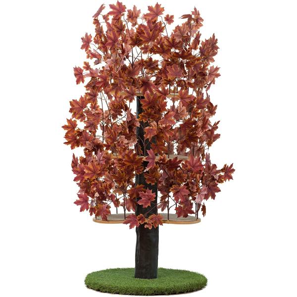 商品名On2 Pets Cat Tree with Leaves Made in USA, Cat House &amp; Cat Activity Tree, Multi-Level Cat Condo for Indoor Catsブラ...