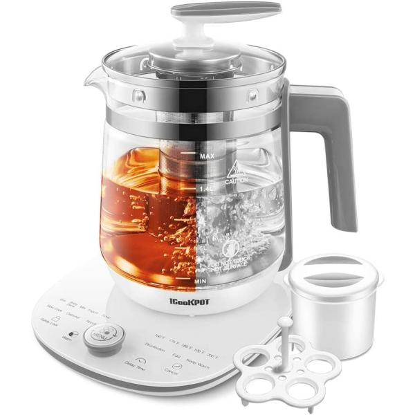 商品名ICOOKPOT Electric Kettle Temperature Control Glass Tea Kettle Programmable Control Tea Pot, 2 Liter Stainless Steel T...