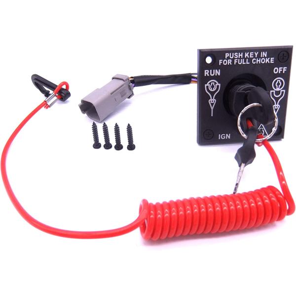商品名Boat Motor 176408 0176408 Single Engine Ignition Starter Cut Off Switch with Keys for Johnson BRP Evinrude Outbound E...