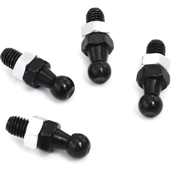 商品名Red Hound Auto 2ボールスタッドマウント 10mm 5/16-18 x 1/2インチ スレッドシャフト ガスプロップストラットスプリングリフト対応 ブラックコーティングスチールフラット 1.33インチ 長さナット付き R...