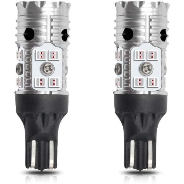 商品名LASFIT 921 912 CANBUS レッド LED サードブレーキセンター ハイマウント ストップ 電球 アップグレード版 レッドライト 2個パックLASFIT Upgraded Red 921 912 T15 CANBUS ...