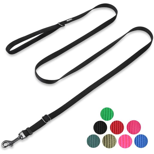 商品名Hyhug Pets プレミアムアップグレード調節可能リード スーパーソフトネオプレン裏地ハンドル付き 小型犬用 日常使用 ウォーキングとプロのトレーニングに (Sサイズ調節可能 6フィート、オブシディアンブラック)Hyhug Pet...