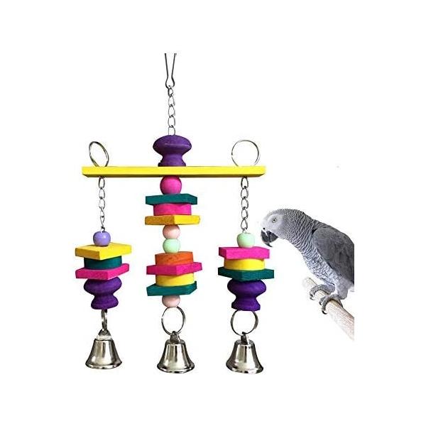 商品名Litewoo 鳥 オウム インコ おもちゃ カラフルな一口木製スイングトイ 小中インコ オカメインコ インコ コンチュア アフリカングレーオウム (B)Litewoo Bird Parrot Parakeet Toys, Color...