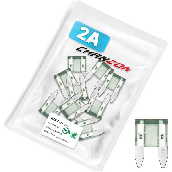 商品名Chanzon 10pcs ATM 2A APM（ミニ）32Vブレードヒューズ2自動車用カートラックSUV用の高速ブローChanzon 2A Mini Blade Fuse ATM/APM 10Pcs 2 Amp 32V Auto F...