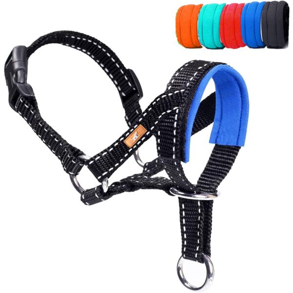 商品名Dog Head Collar, Head Collar with Reflective Strap to Stop Pulling for Small Medium and Large Dogs, Adjustable (S, Bl...