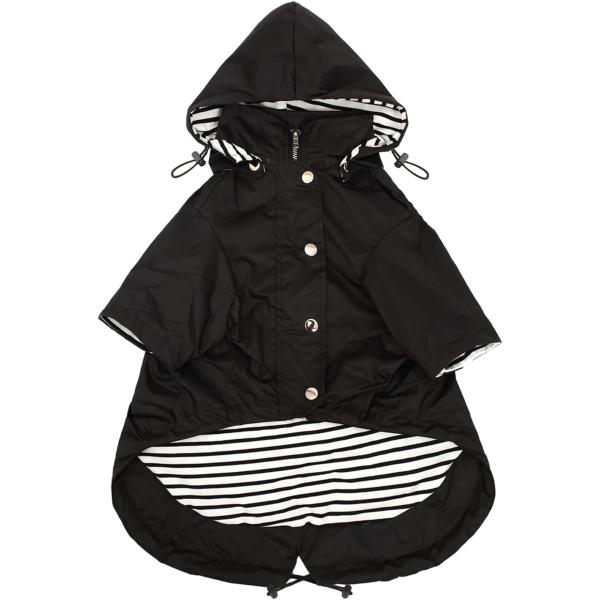 商品名Morezi Dog Zip Up Dog Raincoat with Reflective Buttons, Rain/Water Resistant, Adjustable Drawstring, Removable Hood, ...