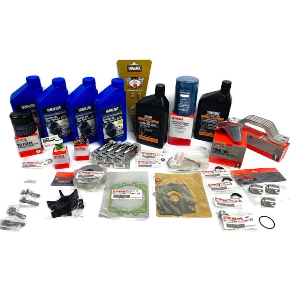 商品名: YAMAHA 2006-2013 F115 4ストローク船外機100時間メンテナンスキット ウォーターポンプリビルド修理キット サーモスタット 燃料フィルター スパークプラグ トリムタブ 陽極 下部ユニットギア潤滑油 ガスケット ...