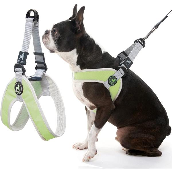 商品名Gooby Simple Step in III Harness - Green, Medium - Small Dog Harness with Scratch Resistant Outer Vest - Soft Inner M...