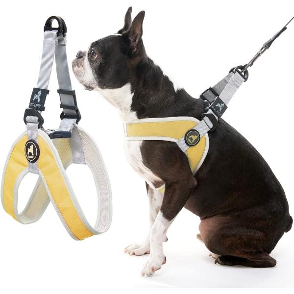 商品名Gooby Simple Step in III Harness - Yellow, Medium - Small Dog Harness with Scratch Resistant Outer Vest - Soft Inner ...