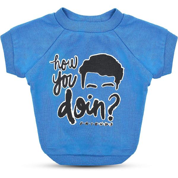 商品名Friends the TV Show How You Doin Dog T Shirt in Blue | Soft Dog Shirt, Machine Washable Pull-Over Dog Tshirt, Light W...