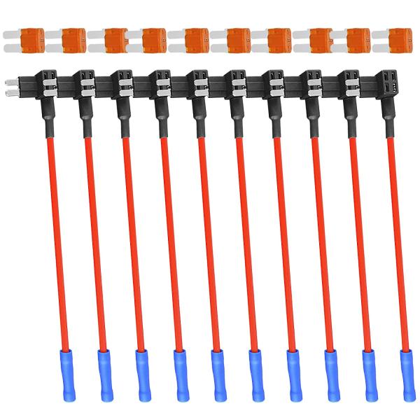 商品名Micro2 Fuse Tap 10 Pack - MuHize ATR Blade Fuse Holder, 12V Car Add-a-Circuit Fuse Tap Adapter with 10 Pcs 5 Amp Micr...