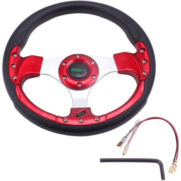 商品名RASTP ハンドル ステアリング 直径315mm 軽量アルミニウム レザー 車用 交換RASTP Universal Racing/Golf Cart Steering Wheel 12.5”/320mm 15 Bolts Grip...