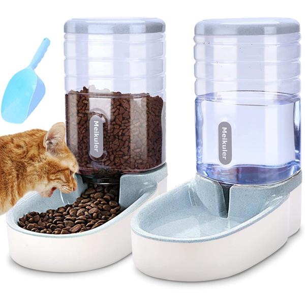 商品名：Meikuler Pets Auto Feeder 3.8L,Food Feeder and Water Dispenser Set for Small &amp; Big Dogs Cats and Pets Animals (G...