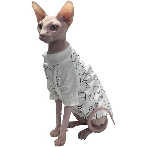 商品名Bonaweite Hairless Cats T-Shirt for Spring Summer Autumn, Breathable Cat Wear Clothes Vest Shirts for Sphynx, Cornish...