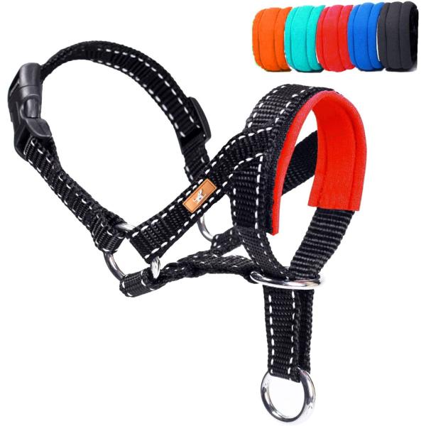 商品名Dog Head Collar, Head Collar with Reflective Strap to Stop Pulling for Small Medium and Large Dogs, Adjustable (S, Re...