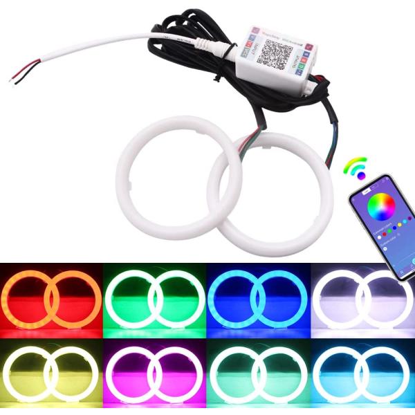 商品名EverBrightt YMAE0038 70MM RGB-70MMEverBrightt 1 Set 70MM RGB Angel Eyes LED Halo Rings for Car Headlight Lamp Daytime...