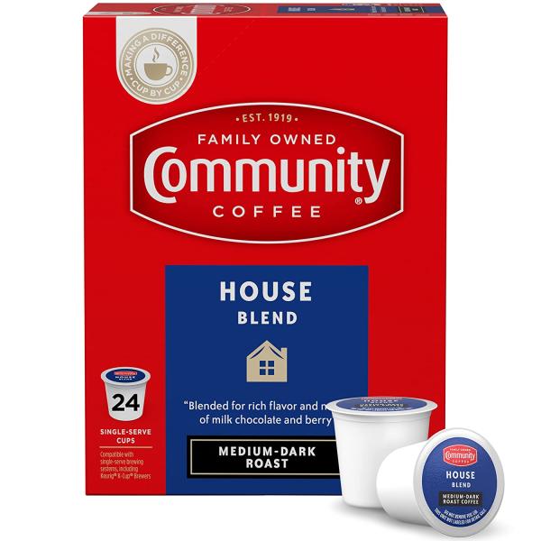 商品名Community Coffee House Blend 24 Count Coffee Pods, Medium Dark Roast, Compatible with Keurig 2.0 K-Cup Brewersブランド：Co...
