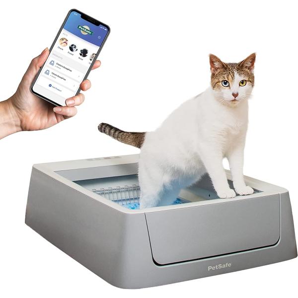 商品名PetSafe ScoopFree Smart Self-Cleaning Cat Litter Box - WiFi &amp; App Enabled - Hands-Free Cleanup With Disposable Cr...