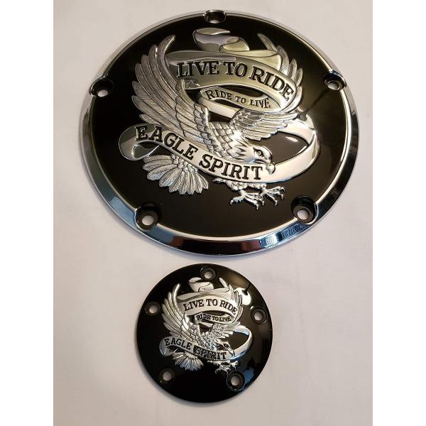 商品名グロスブラック Live to Ride ダービーカバーとイグニッションタイミングカバーコンボ ハーレーツインカム1999-20用Gloss Black Live to Ride Derby Cover and Ignition Ti...