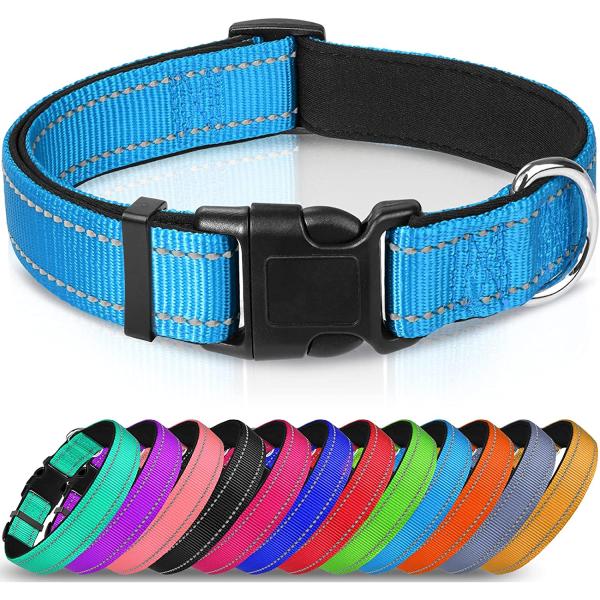 商品名Joytale Reflective Dog Collar,Soft Neoprene Padded Breathable Nylon Pet Collar Adjustable for Small Dogs,Sky Blue,Sブラ...