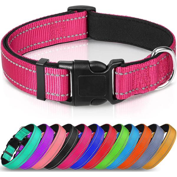 商品名Joytale Reflective Dog Collar,Soft Neoprene Padded Breathable Nylon Pet Collar Adjustable for Small Dogs,Hotpink,Sブラン...