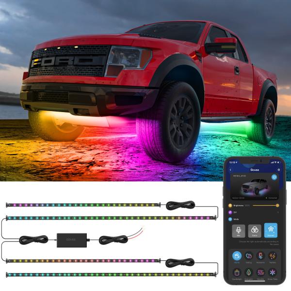 商品名:  Govee Underglow Car Lights, 4 pcs RGBIC Smart LED Lights with 16 Million Colors and 10 Scene Modes with App Contro...