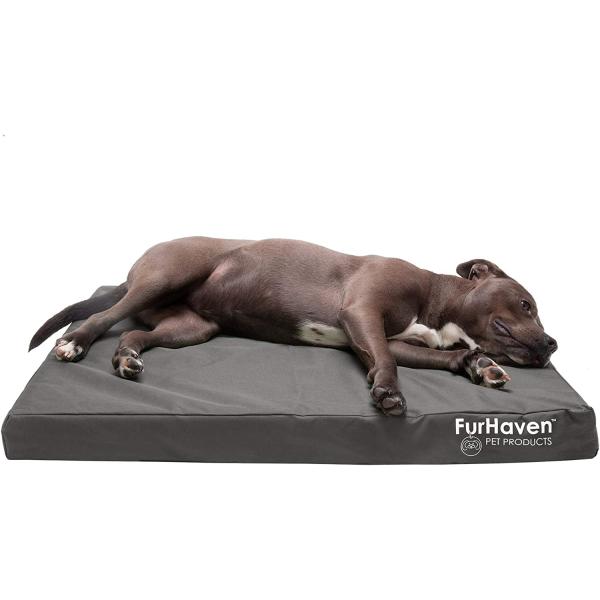 商品名Furhaven Large Memory Foam Dog Bed Water-Resistant Indoor/Outdoor Logo Print Oxford Polycanvas Mattress w/ Removable ...