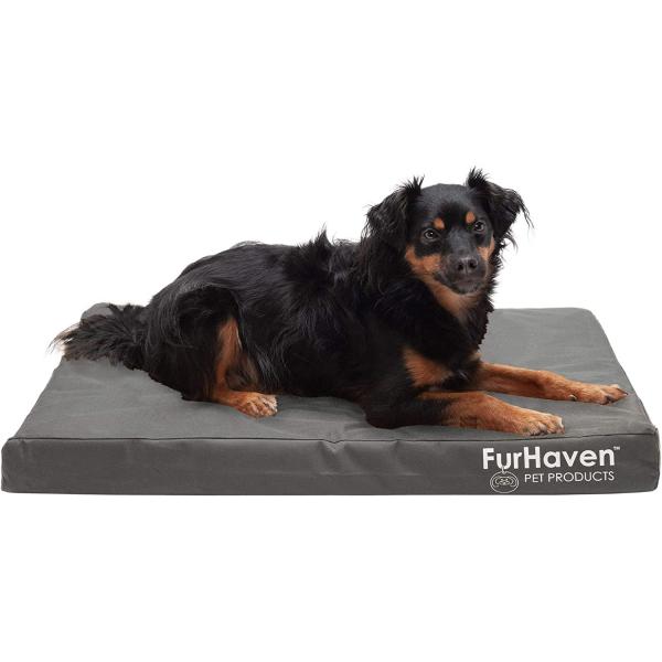 商品名Furhaven Medium Memory Foam Dog Bed Water-Resistant Indoor/Outdoor Logo Print Oxford Polycanvas Mattress w/ Removable...