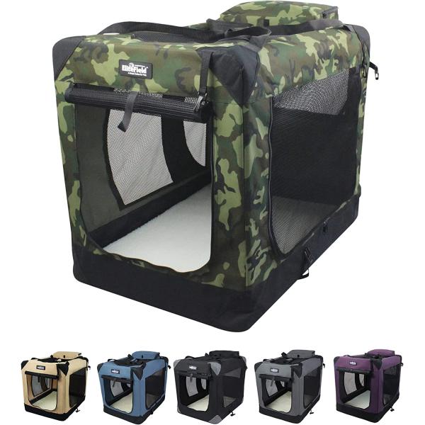 商品名EliteField 3-Door Folding Soft Dog Crate, Indoor &amp; Outdoor Pet Home, Multiple Sizes and Colors Available (20"" L ...