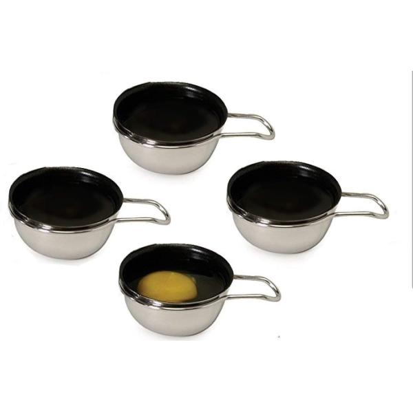 商品名ステンレススチール製ノンスティックエッグポーチャー交換用カップ4個セット すべてのブランドに対応 2.5インチエッグポーチャーカップサイズに対応 枝や朝食用の完璧なポーチドエッグExcelSteel Fits All 2.5"" Si...
