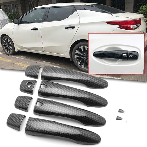 商品名Xotic Tech Exterior Door Handle Cover Trims, Carbon Fiber Pattern, Compatible with Nissan Maxima 2016-2020, Rogue 201...
