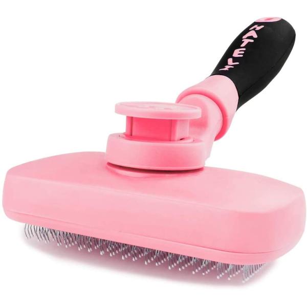 商品名HATELI Self Cleaning Slicker Brush for Cat &amp; Dog - Cat Grooming Brushes for Shedding Removes Mats, Tangles and Lo...