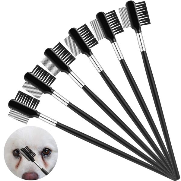 商品名Mudder 6 Pieces Tear Stain Remover Comb Double-sided Dog Eye Comb Brush Double Head Grooming Comb Multipurpose Tool f...