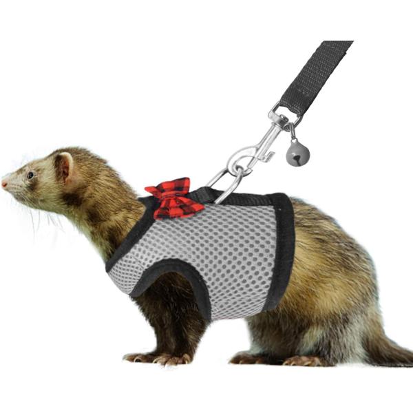 商品名RYPET Small Animal Harness and Leash - Soft Mesh Small Pet Harness with Safe Bell, No Pull Comfort Padded Vest for Sm...