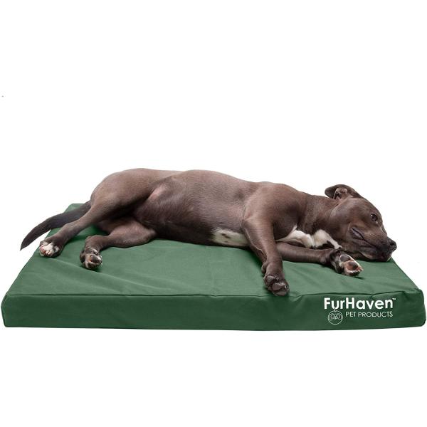 商品名Furhaven Large Memory Foam Dog Bed Water-Resistant Indoor/Outdoor Logo Print Oxford Polycanvas Mattress w/ Removable ...