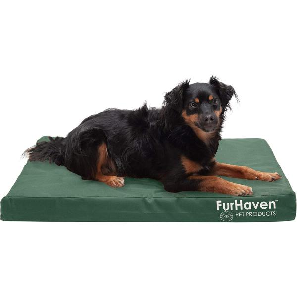 商品名Furhaven Medium Memory Foam Dog Bed Water-Resistant Indoor/Outdoor Logo Print Oxford Polycanvas Mattress w/ Removable...